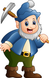 Cartoon happy dwarf miner Royalty Free Vector Image