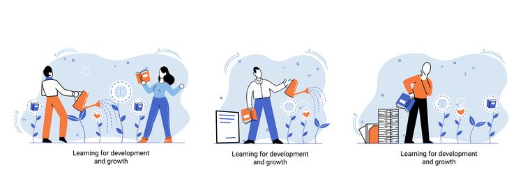 Learning for development and growth self-learning Vector Image