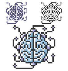 Pixel Brain Vector Images (over 1,600)