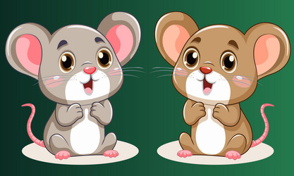 Printcute little mouse with big ears character Vector Image