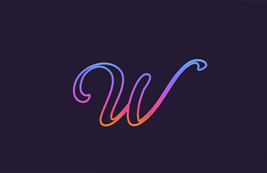 Pink yellow w letter alphabet logo icon Royalty Free Vector