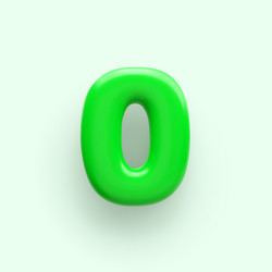 3d green number 5 with a glossy surface on light Vector Image