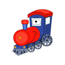 Cute cartoon blue car Royalty Free Vector Image