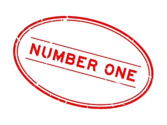 Grunge red number one word rubber seal stamp Vector Image