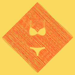 Women and baby sign red scribble icon Royalty Free Vector