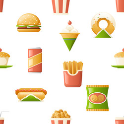 Isometric fast food 3d icons set flat design Vector Image