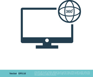 Camera 360 degree and screen icon logo template Vector Image