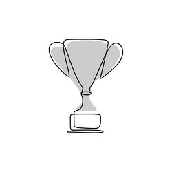 Drawing a continuous line of award trophies Vector Image