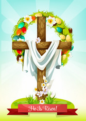 Easter scroll with birdie Royalty Free Vector Image