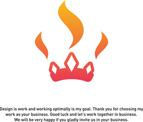 Fire crown logo designs concept flame Royalty Free Vector