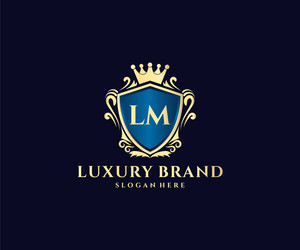 Lm initial letter luxury calligraphic feminine Vector Image