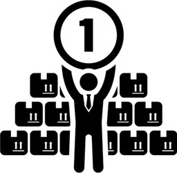 Market leader icon business concept flat design Vector Image