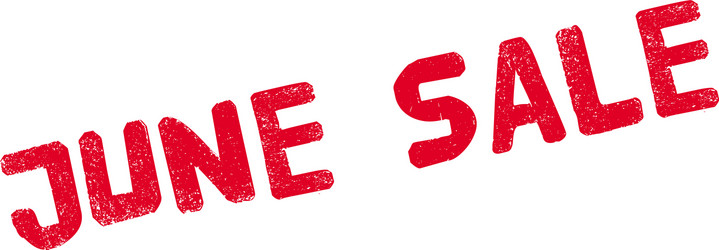 June sale stamp on white Royalty Free Vector Image