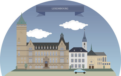 Single continuous line drawing luxembourg city Vector Image