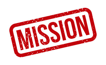 Mission rubber stamp red rubber grunge Royalty Free Vector