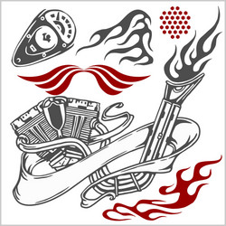 Tribal biker motorcycle tattoo Royalty Free Vector Image