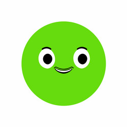 Green emoji face icon on white background Vector Image
