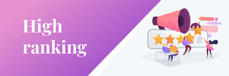 Top-ranking concept banner header Royalty Free Vector Image