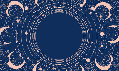 Alchemy celestial background blue sky with moon Vector Image