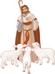 Psalm 23 the lord is my shepherd Royalty Free Vector Image