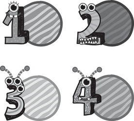 Numbers drawing over white background Royalty Free Vector