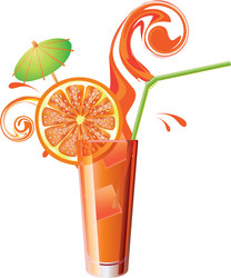 Orange juice ice Royalty Free Vector Image - VectorStock