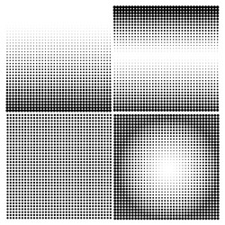 Halftone gradients set Royalty Free Vector Image