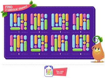 Attention find 2 identical shapes Royalty Free Vector Image