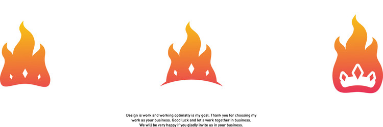 Set of fire crown logo designs concept flame Vector Image