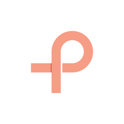 Letter p overlap square geometric line logo Vector Image