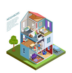 Isometric house in a section Royalty Free Vector Image