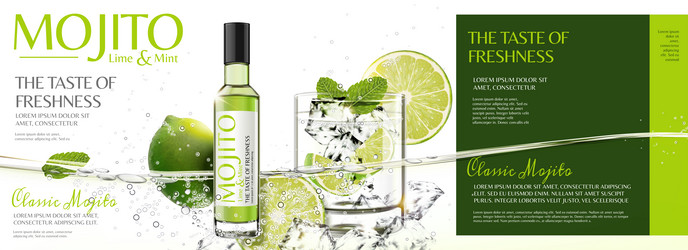 Refreshing mojito banner ads Royalty Free Vector Image