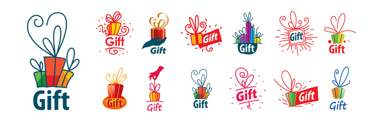 Gift logo symbol desain template Royalty Free Vector Image