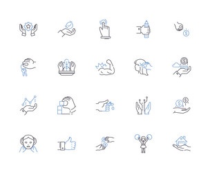 Hands outline icons collection grip grasp Vector Image