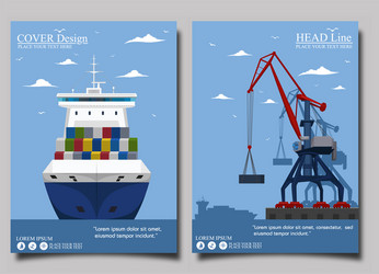 Commercial sea shipping banner template Royalty Free Vector