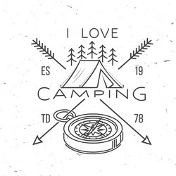 I love camping quote on chalkboard Royalty Free Vector Image