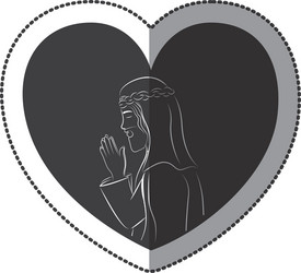 Jesus inside heart design Royalty Free Vector Image