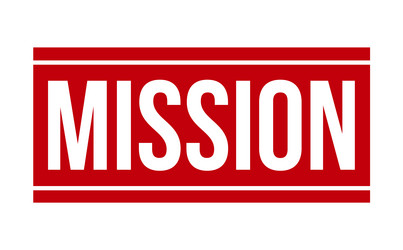 Mission rubber stamp red rubber grunge Royalty Free Vector