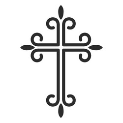 Ornamented cross stroke icon Royalty Free Vector Image