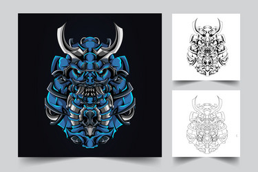 Satan samurai artwork Royalty Free Vector Image