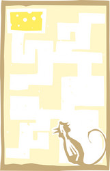 Mouse and cheese maze game for kids education Vector Image