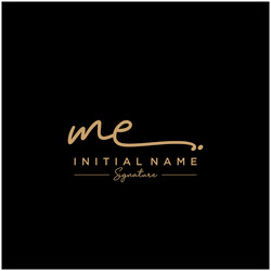 Initial me handwriting logo with circle template Vector Image