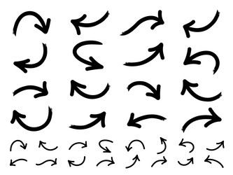 Hand drawn arrow marks set Royalty Free Vector Image