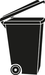 Colorful cartoon open dumpster Royalty Free Vector Image