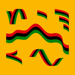 Juneteenth ribbon design collection set Royalty Free Vector