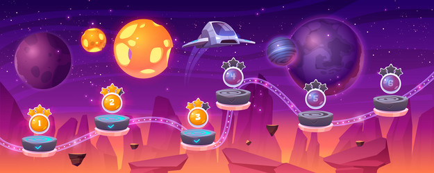 Candy food planet space game level map background Vector Image