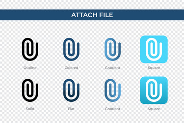Attach file icon in different style attach file Vector Image