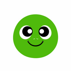 Green emoji face icon on white background Vector Image