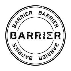 Grunge blue barrier word round rubber seal stamp Vector Image