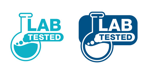 Lab tested flat blue signs Royalty Free Vector Image